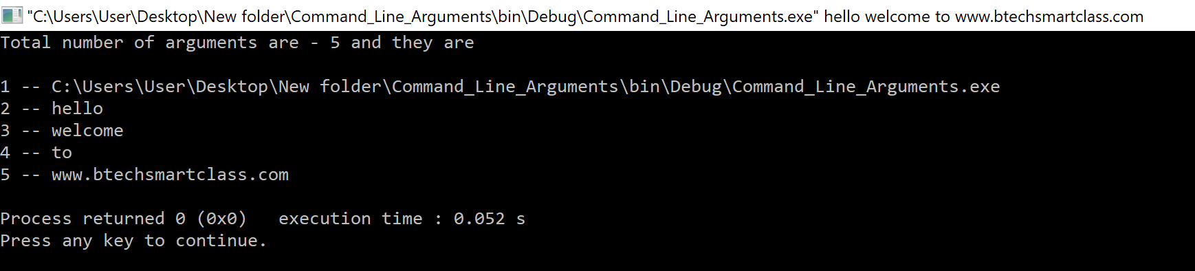 C Tutorials Command Line Arguments In C Programming Language