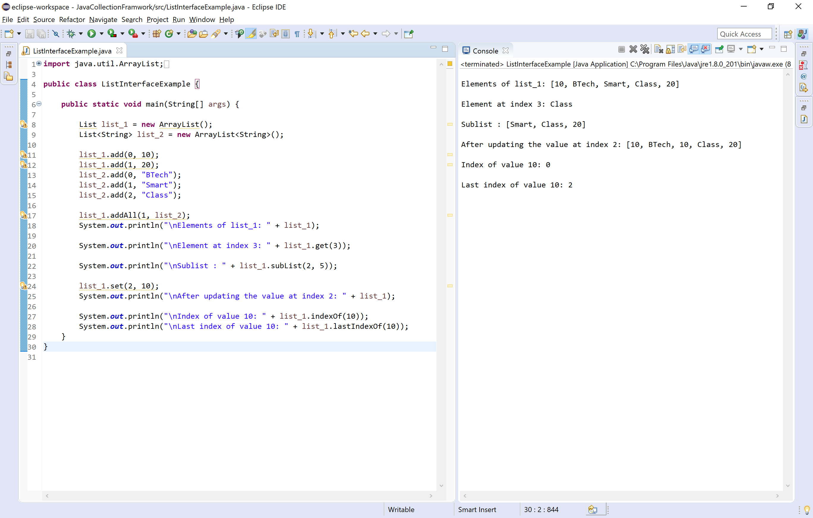 Java Tutorials List Interface Collection Framework