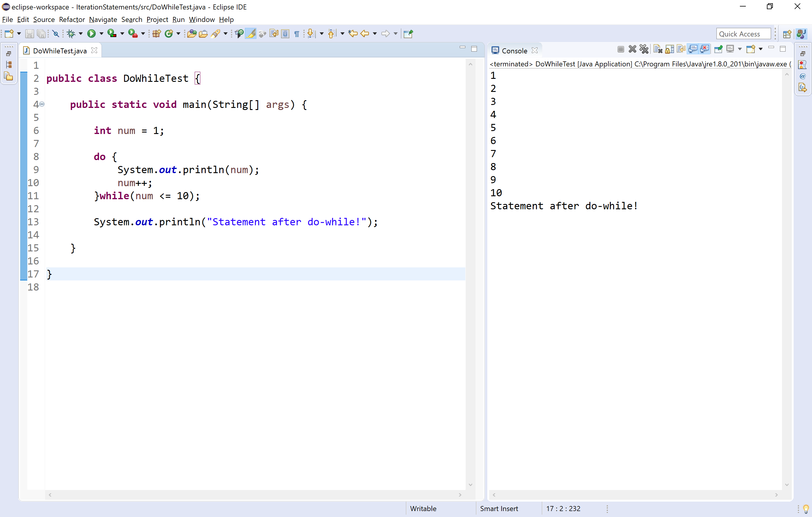 Java Tutorials Iterative Statements While For each