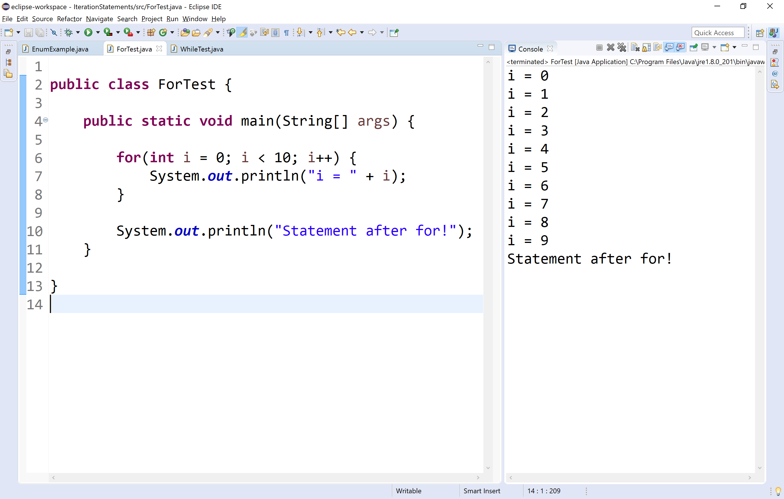 Java Tutorials Iterative Statements While For each