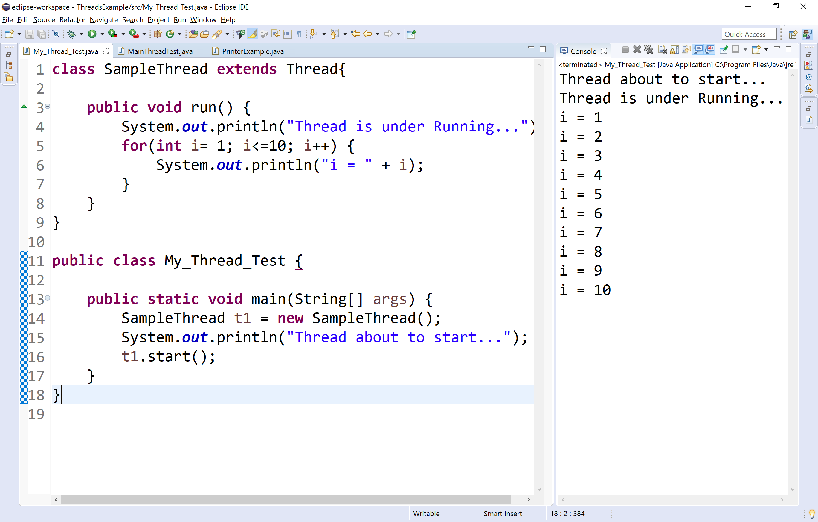 Canne Messager R approvisionnement Run Method In Thread Java Coup 