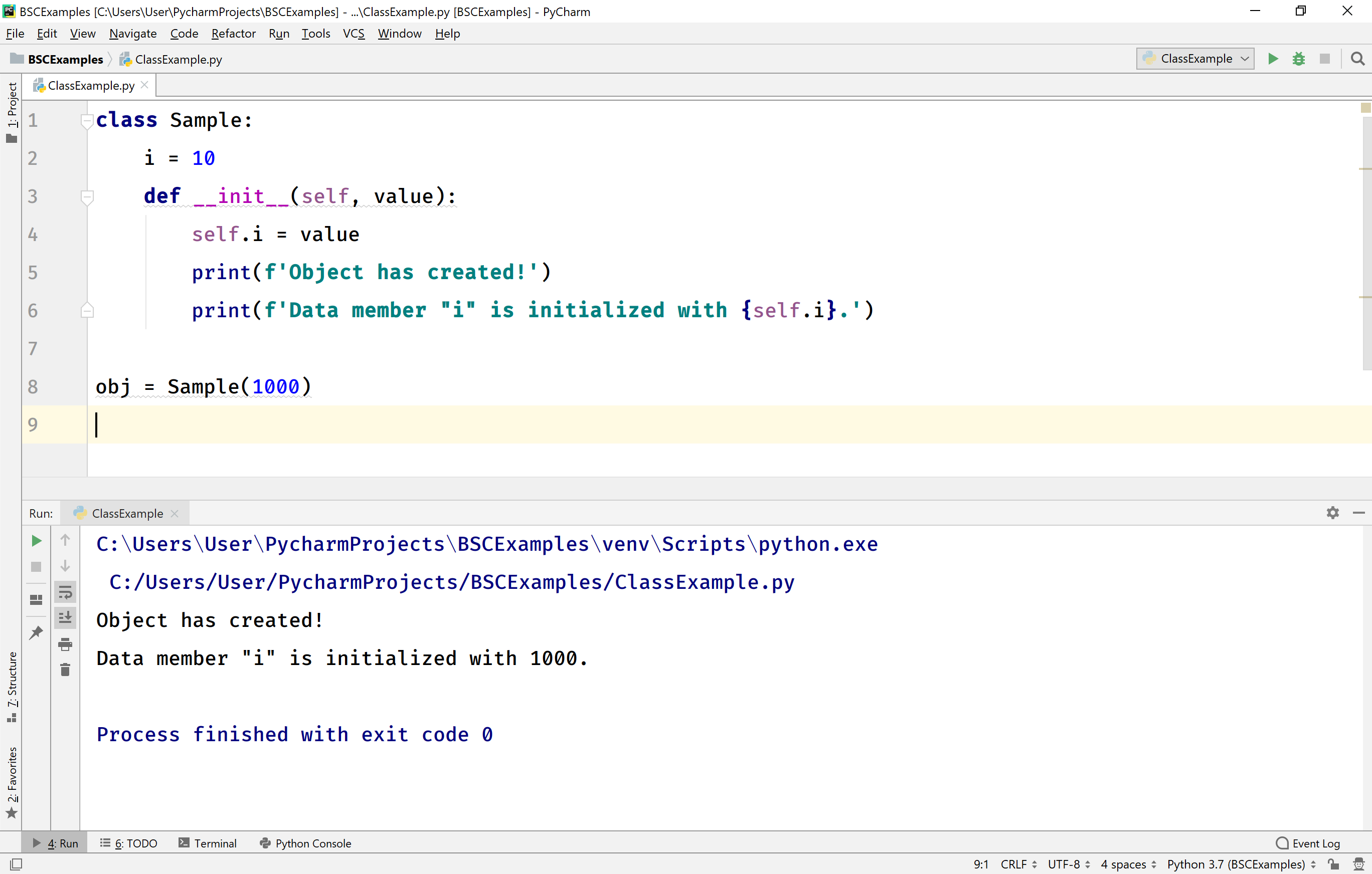 Python Tutorials Constructor Class And Object init 