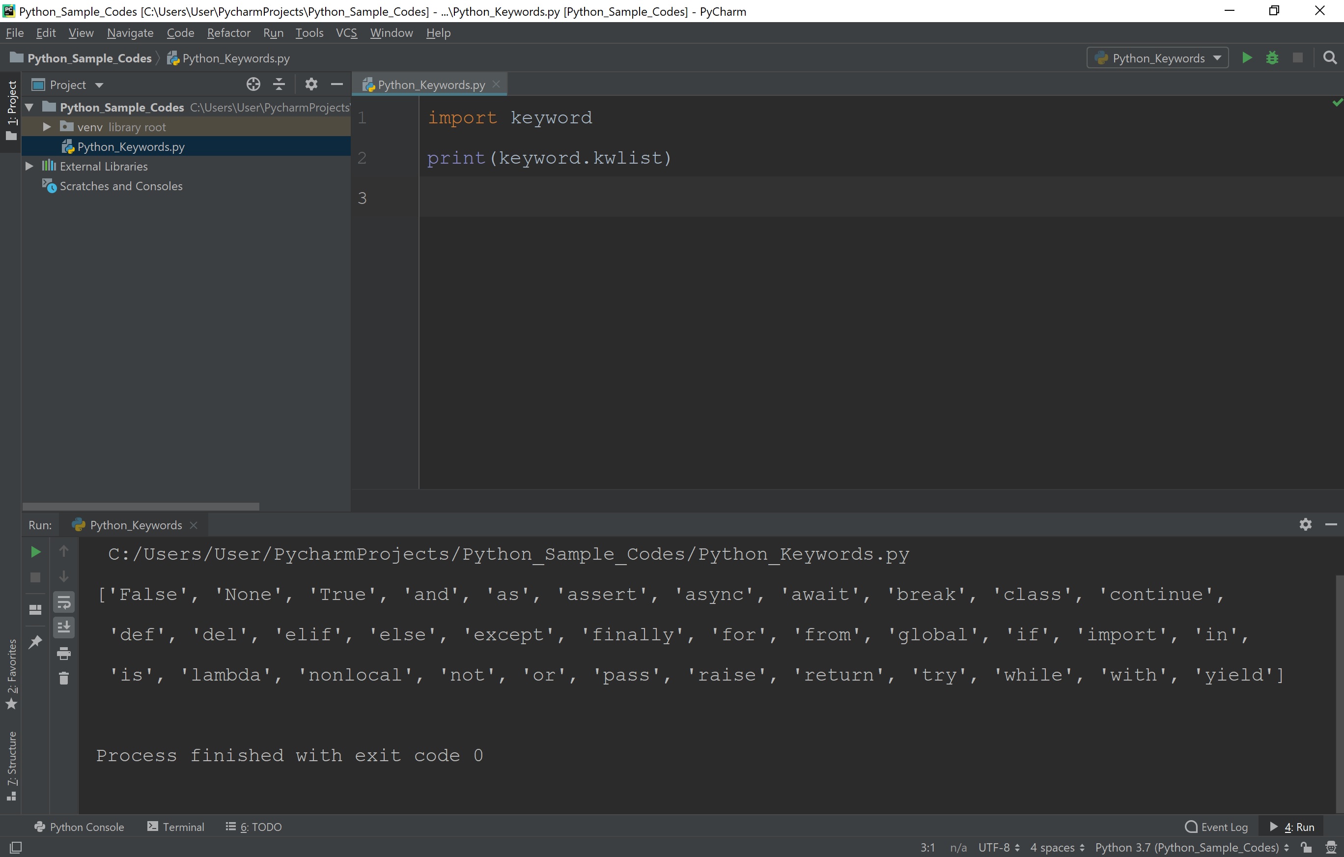 Python Tutorials Keywords Reserved Words