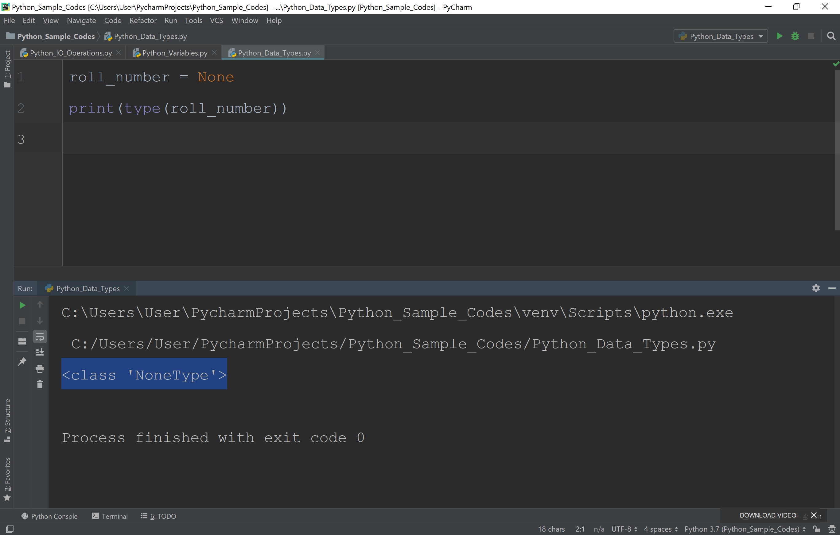 Python Tutorials - Data types | integer, floating point, string, list, tuple, dict, set