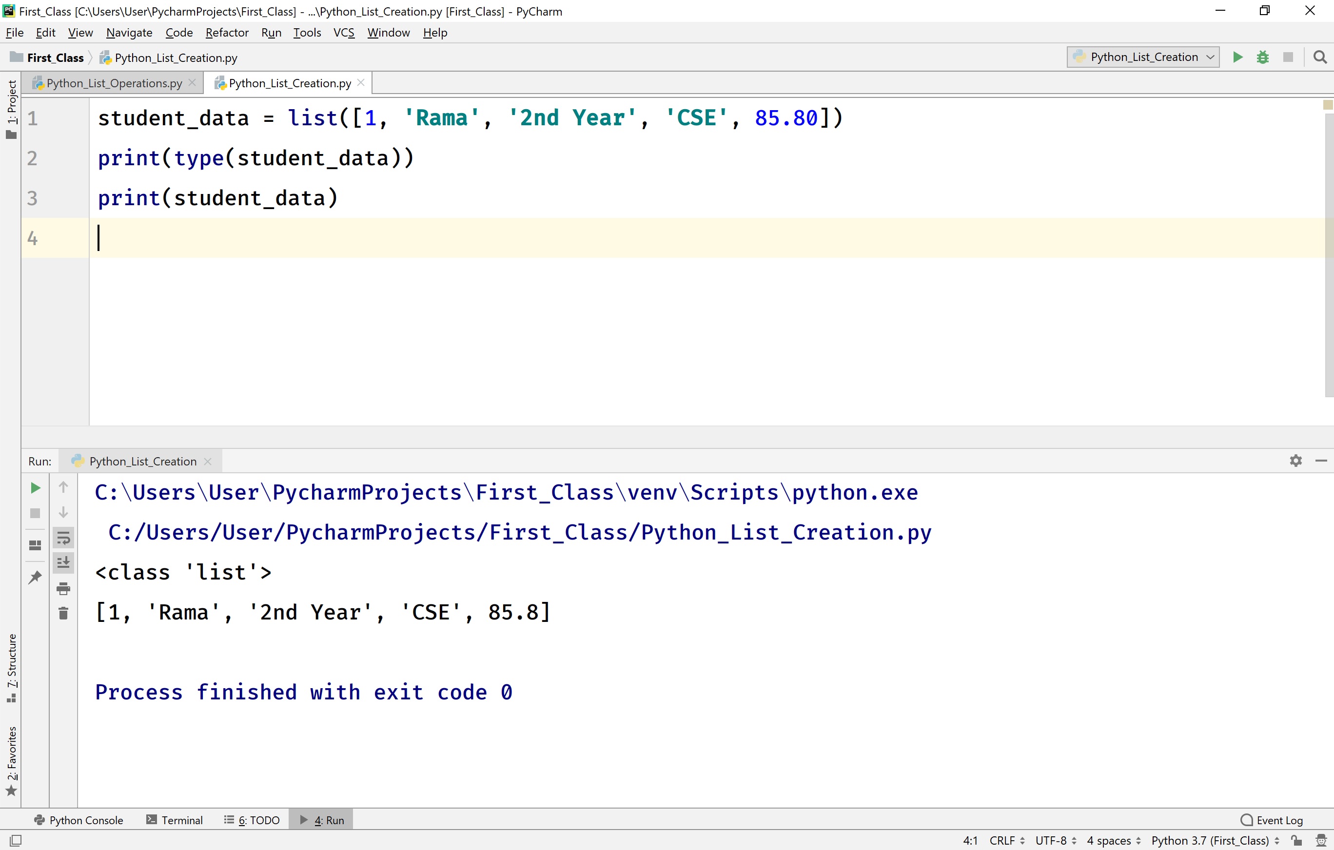 List Data Type Example In Python