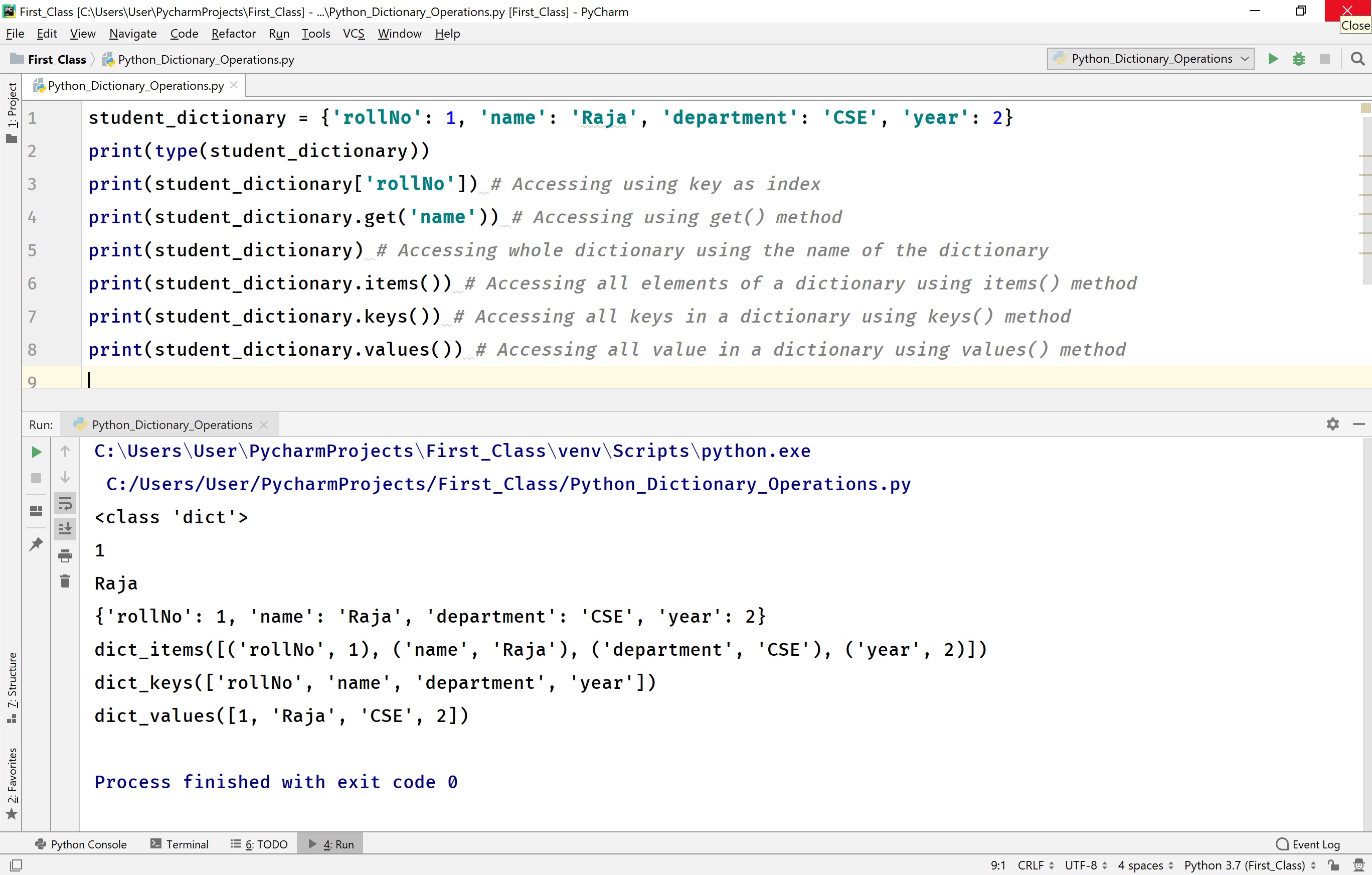 Python Tutorials Dictionary Data Structure Data Types